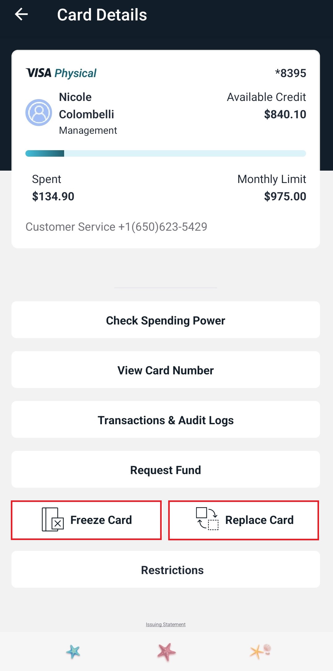 How to freeze or replace an existing physical card using my Torpago ...