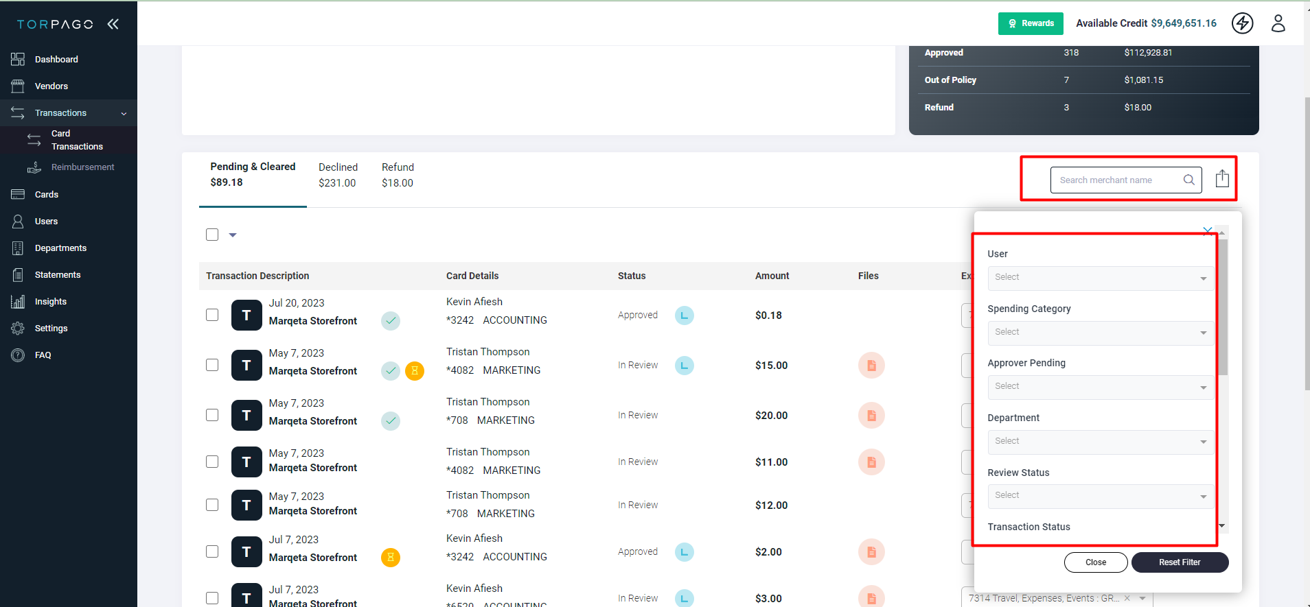 How to create and export custom transaction reports? – Torpago