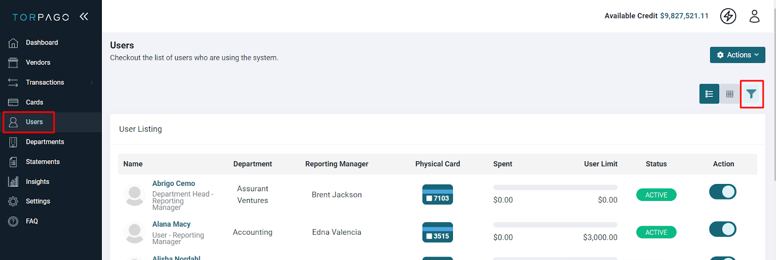 How to Reallocate Limits for Inactive Users and Cards? – Torpago